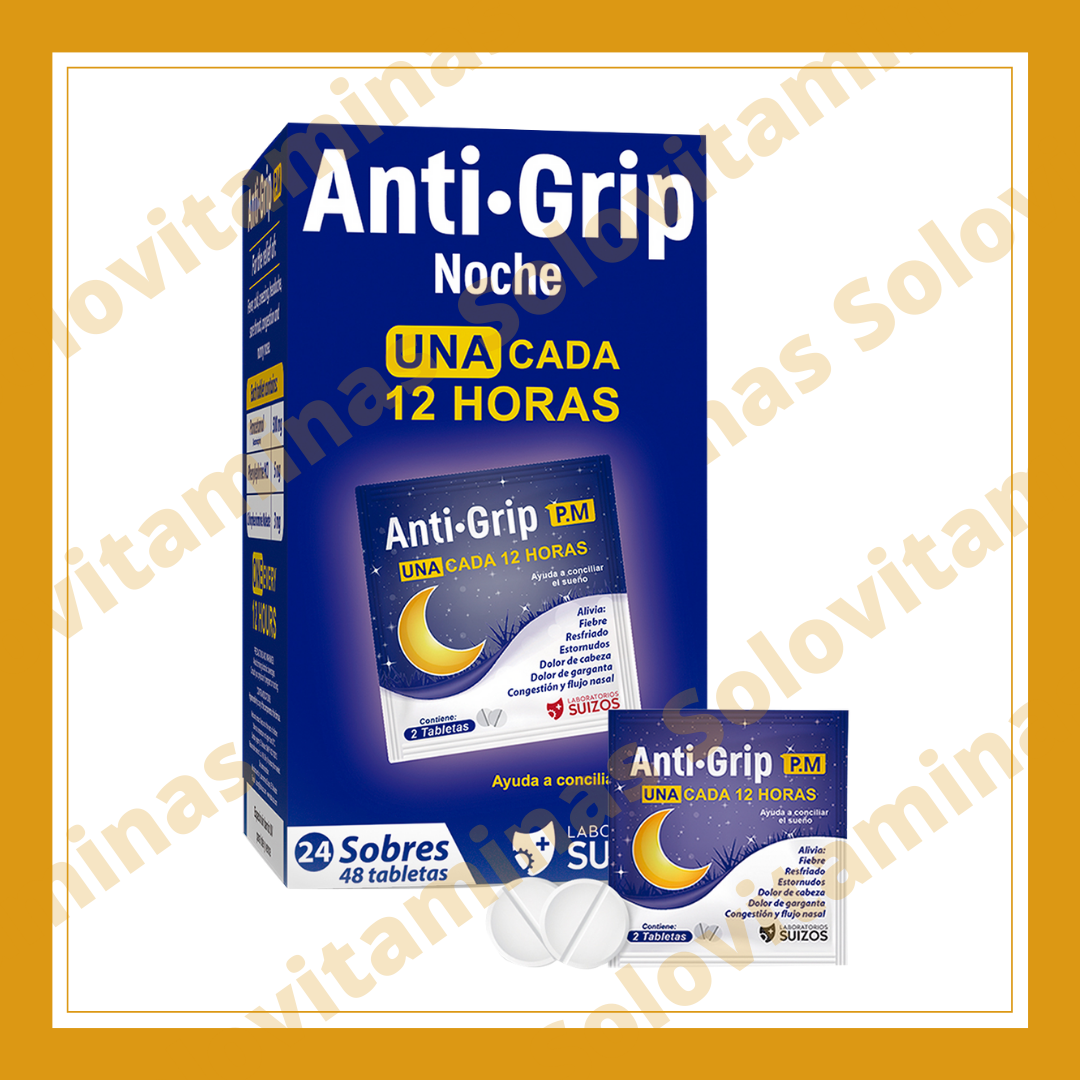 ANTIGRIP PM 24 Sobres de 2 Tabletas - Solo Vitaminas