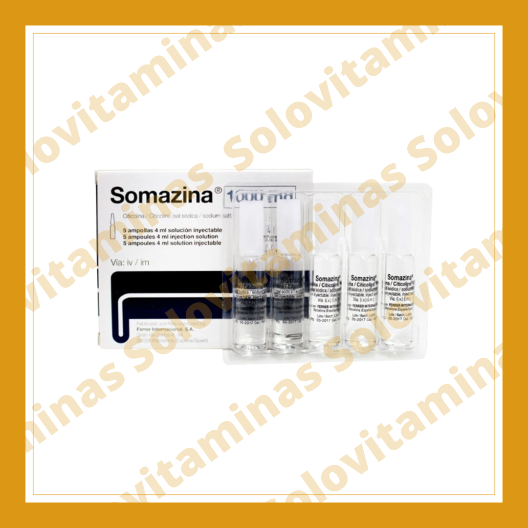 SOMAZINA 1000mg IV/IM Inyectable - 5 Ampollas 4ml - Solo Vitaminas